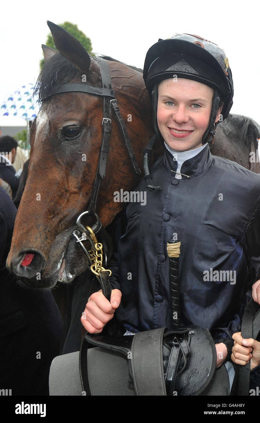 Jockey Joseph O'Brien with Roderic O'Connor after winning the Abu Dhabi ...