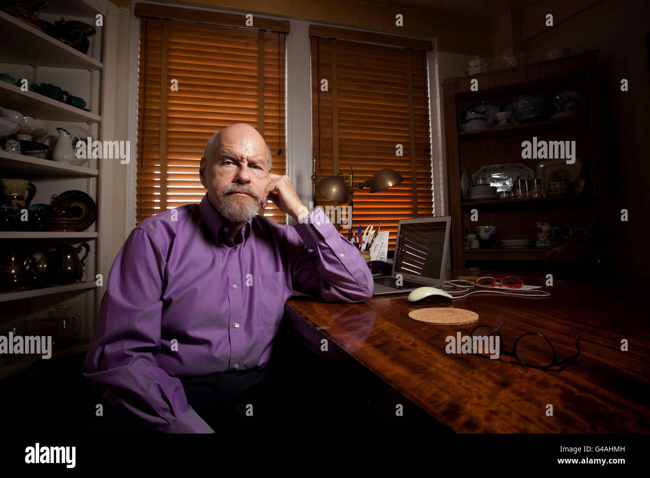 Crime novelist Lawrence Block poses for the photographer in his ...