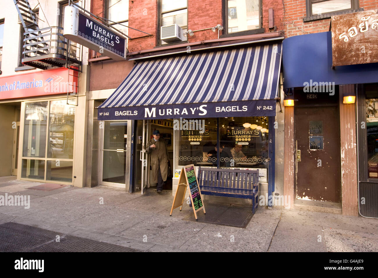 View of the famous Murray's Bagels bagel store on 8th Avenue in New ...