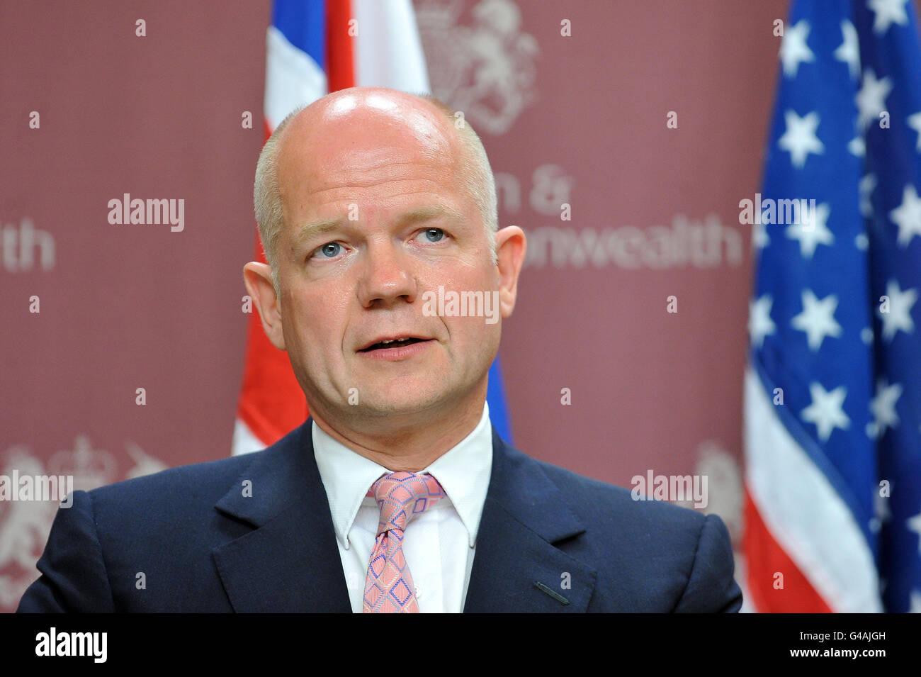 British Foreign Secretary William Hague attends a press conference with ...