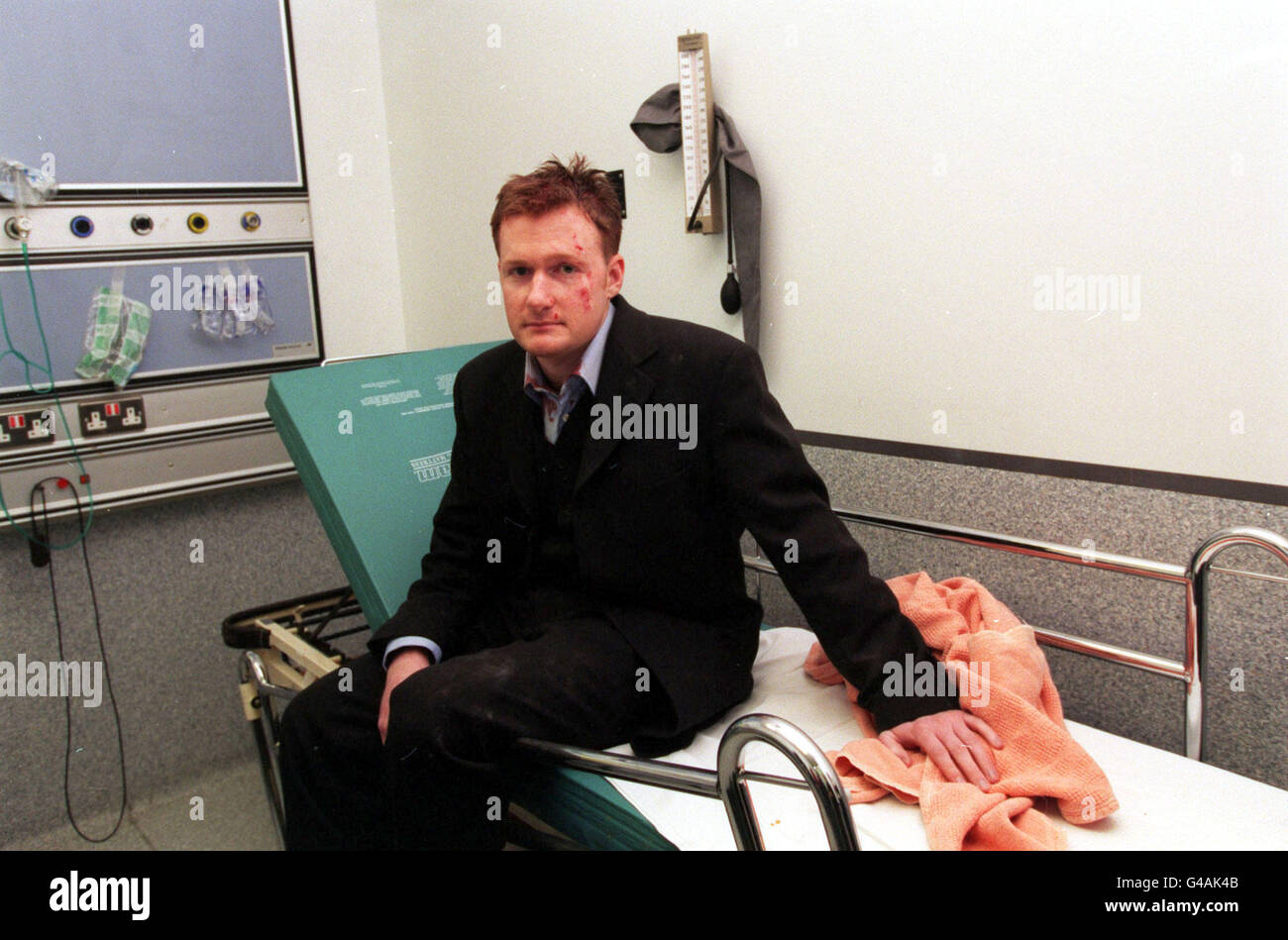 Nick Howell, 28, recovers in St Thomas's Hospital today (Tuesday) after ...