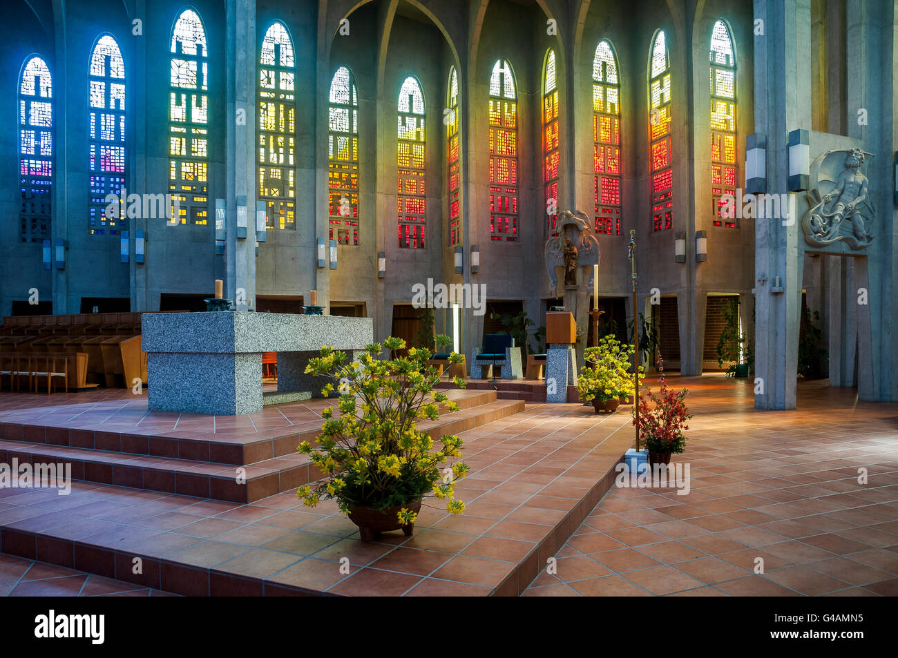 Interior, Westminster Abbey, Mission, British Columbia, Canada Stock ...