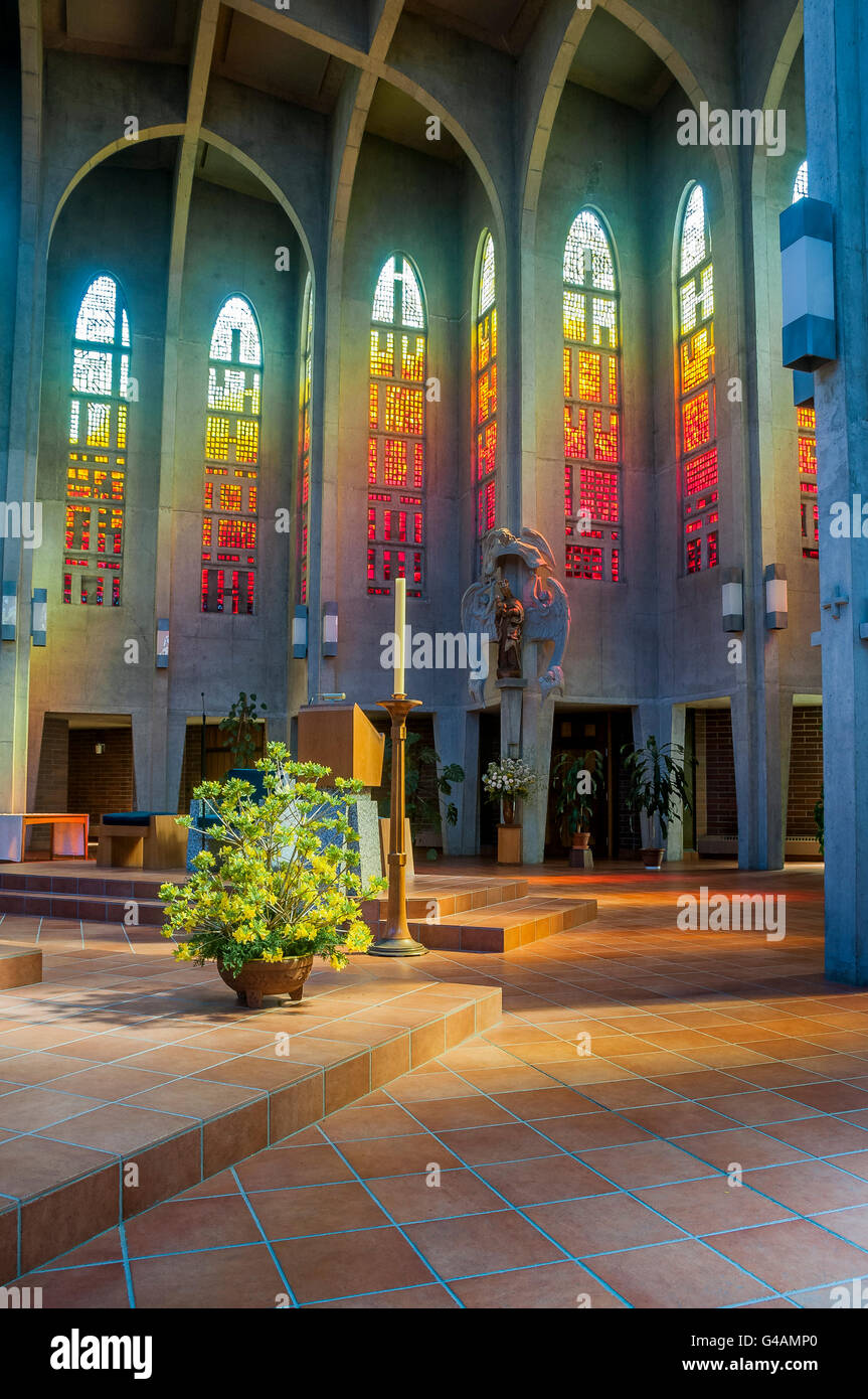 Interior, Westminster Abbey, Mission, British Columbia, Canada Stock ...