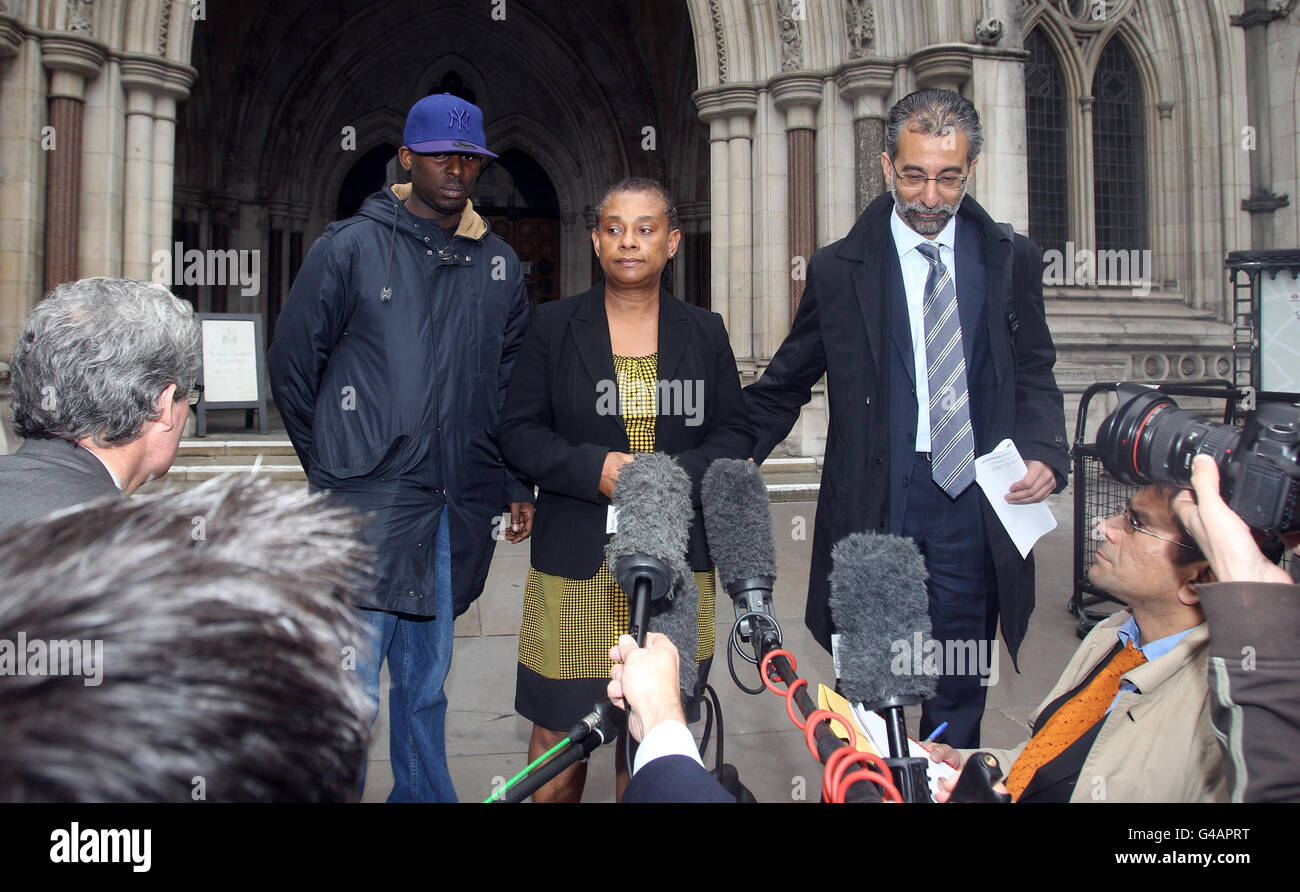 Stephen Lawrence's mother Doreen and brother Stuart (left) speak to the ...