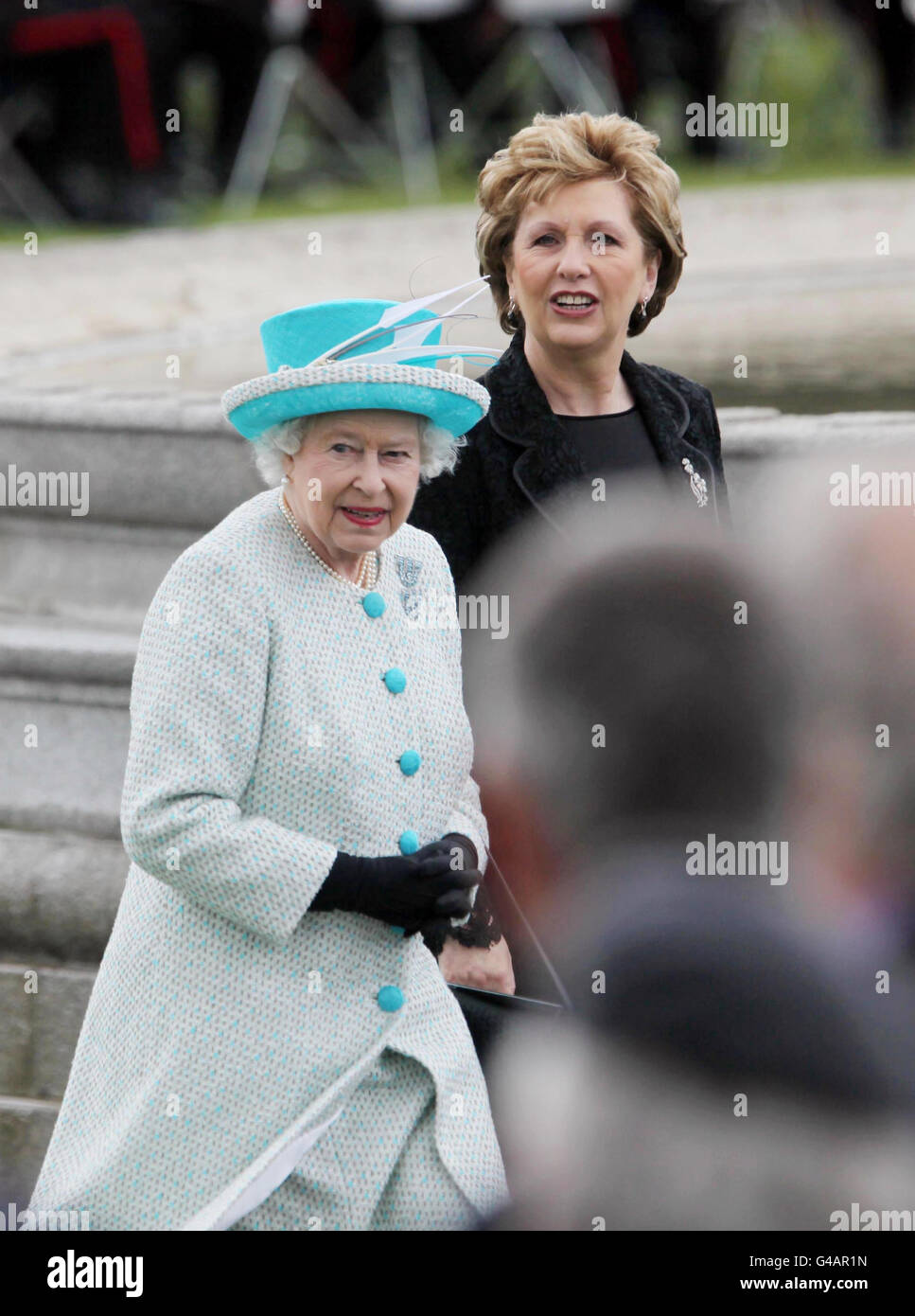 Queen Elizabeth II and the President of the Irish Republic Mary ...