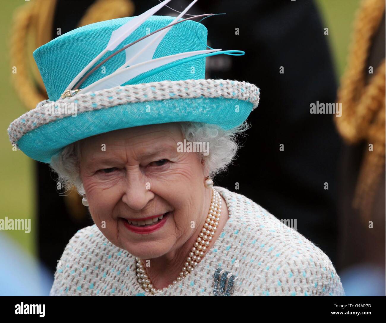 Queen Elizabeth II attends a wreath laying ceremony at the Irish War ...