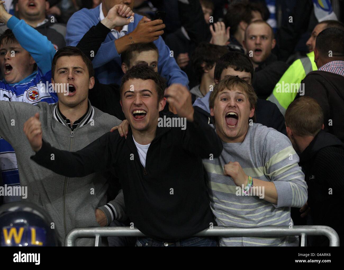 Reading fans celebrate in stands hi-res stock photography and images ...