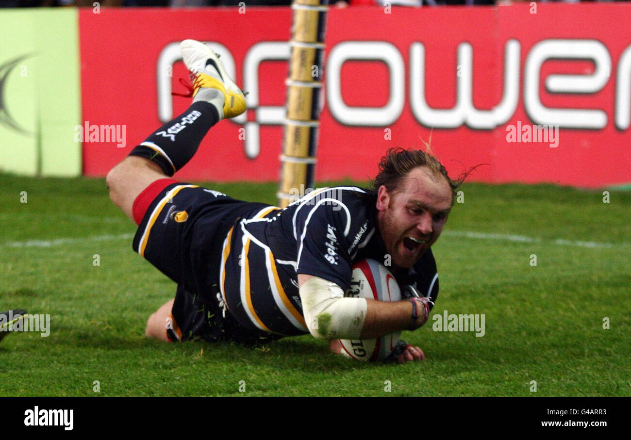 Worcester warriors andy goode scores their third try hi-res stock ...