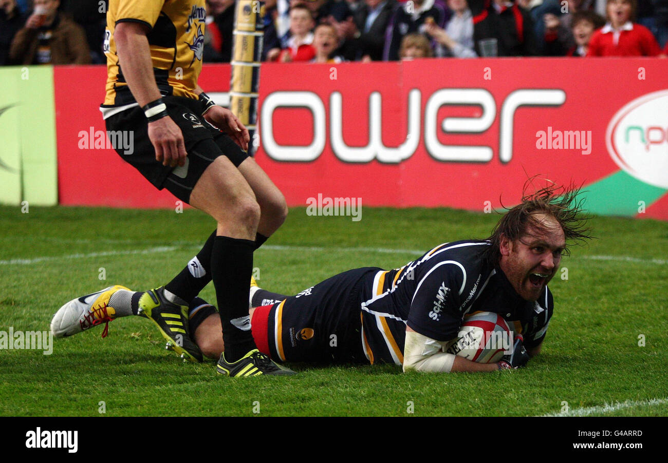 Worcester warriors andy goode scores their third try hi-res stock ...