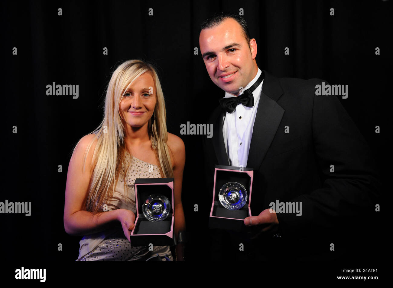Everton's Female Disability Player of the Year Gemma Hunter (l) with ...