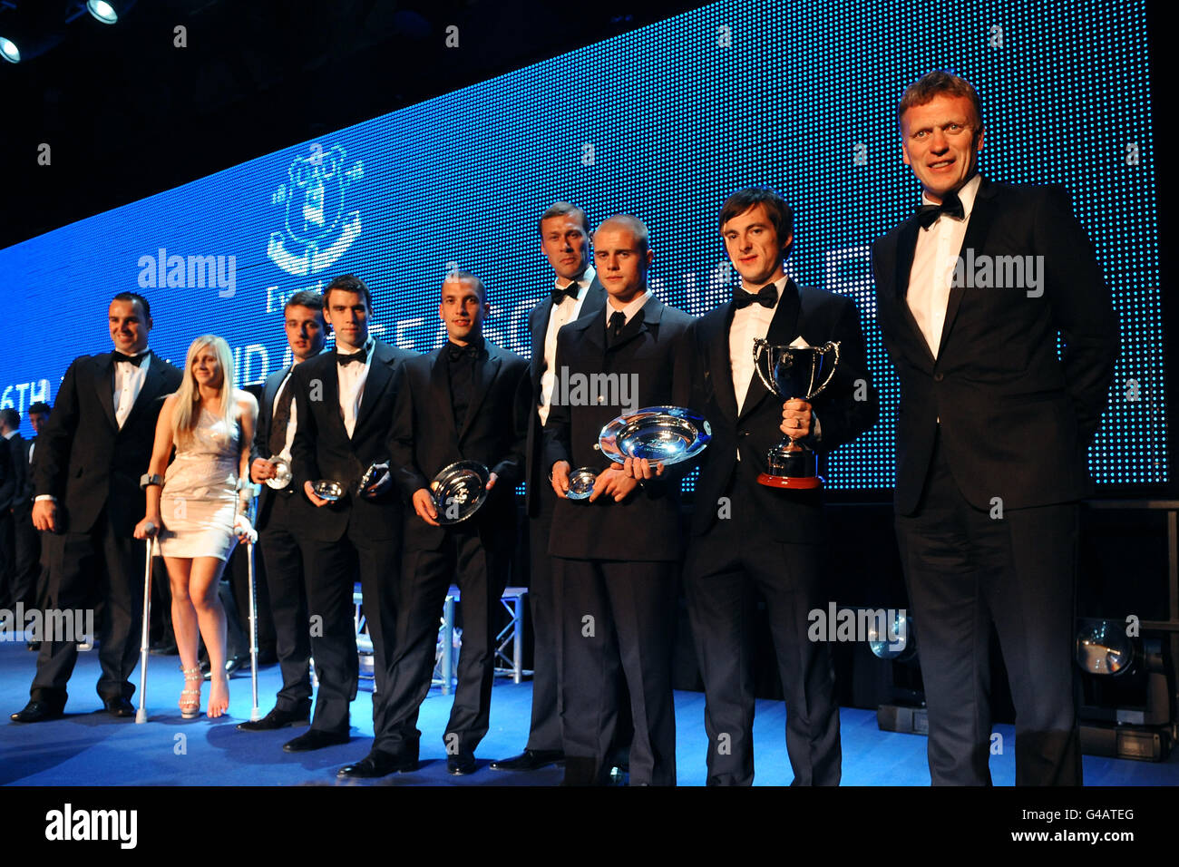 L-R: Everton Award Winners Gary Spotswood, Gemma Hunter, Jose Baxter ...