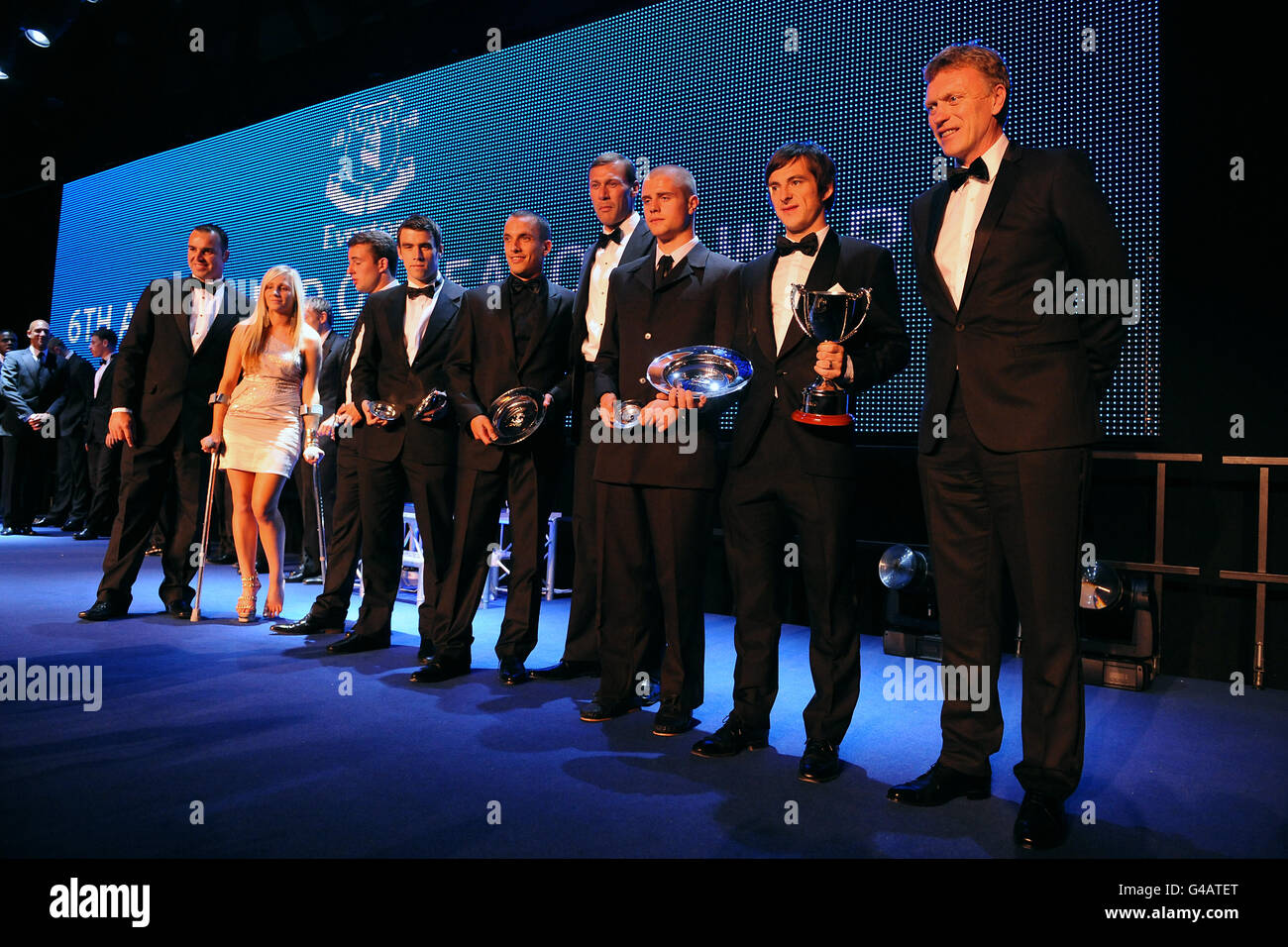 L-R: Everton Award Winners Gary Spotswood, Gemma Hunter, Jose Baxter ...