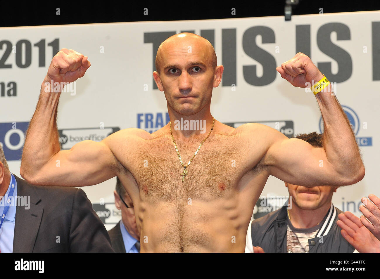 Aleksy Kuziemski attends the weigh-in before his WBO World Light ...