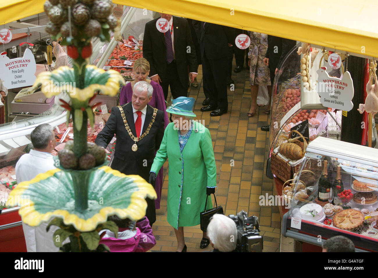 Queen Elizabeth II with the Lord Mayor of Cork Cllr Michael O Connell ...