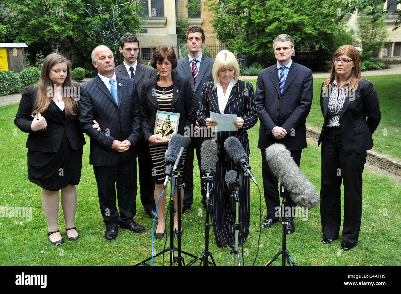 Richard and Jacqueline Webster-Smith (centre) and members of the family ...