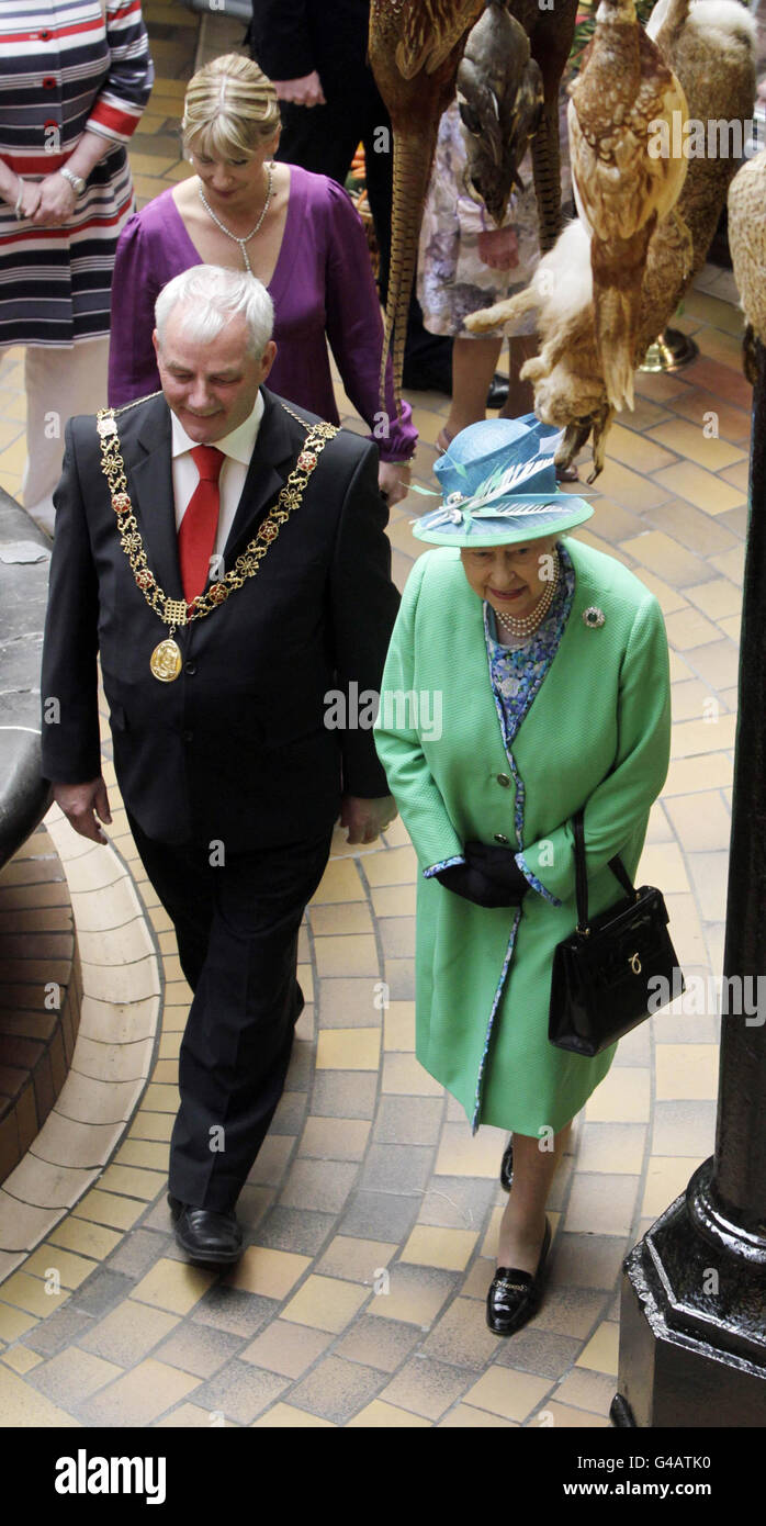 Queen Elizabeth II with the Lord Mayor of Cork Cllr Michael O Connell ...