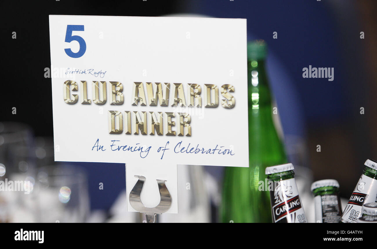 During the scottish rugby union club dinner at murrayfield hi-res stock ...