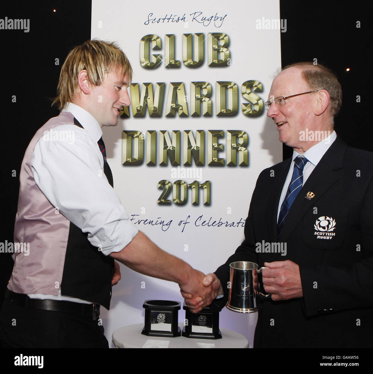 During the scottish rugby union club dinner at murrayfield hi-res stock ...