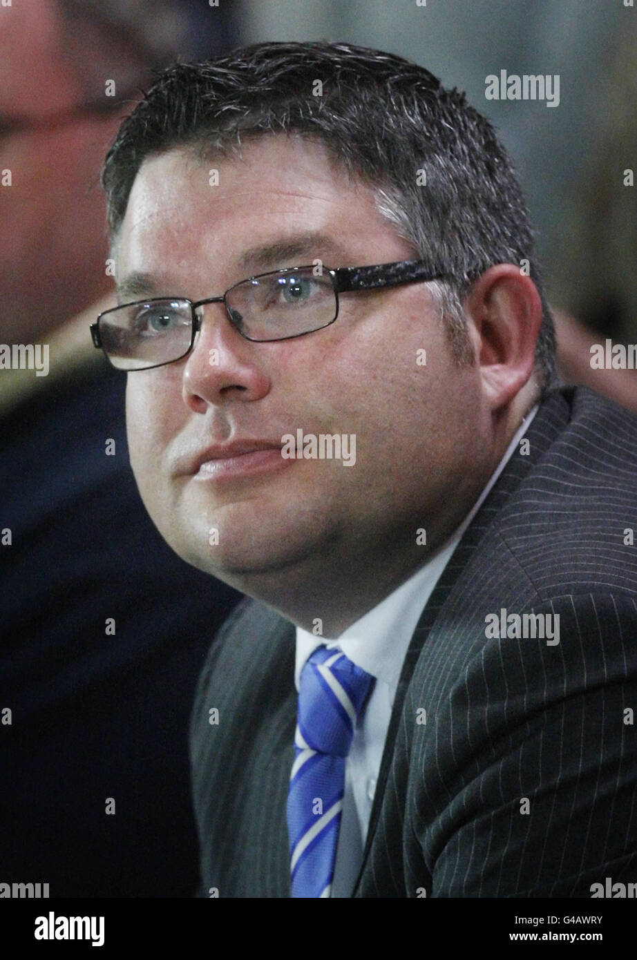 Gay Reverend Scott Rennie sits in the public gallery during a Communion ...