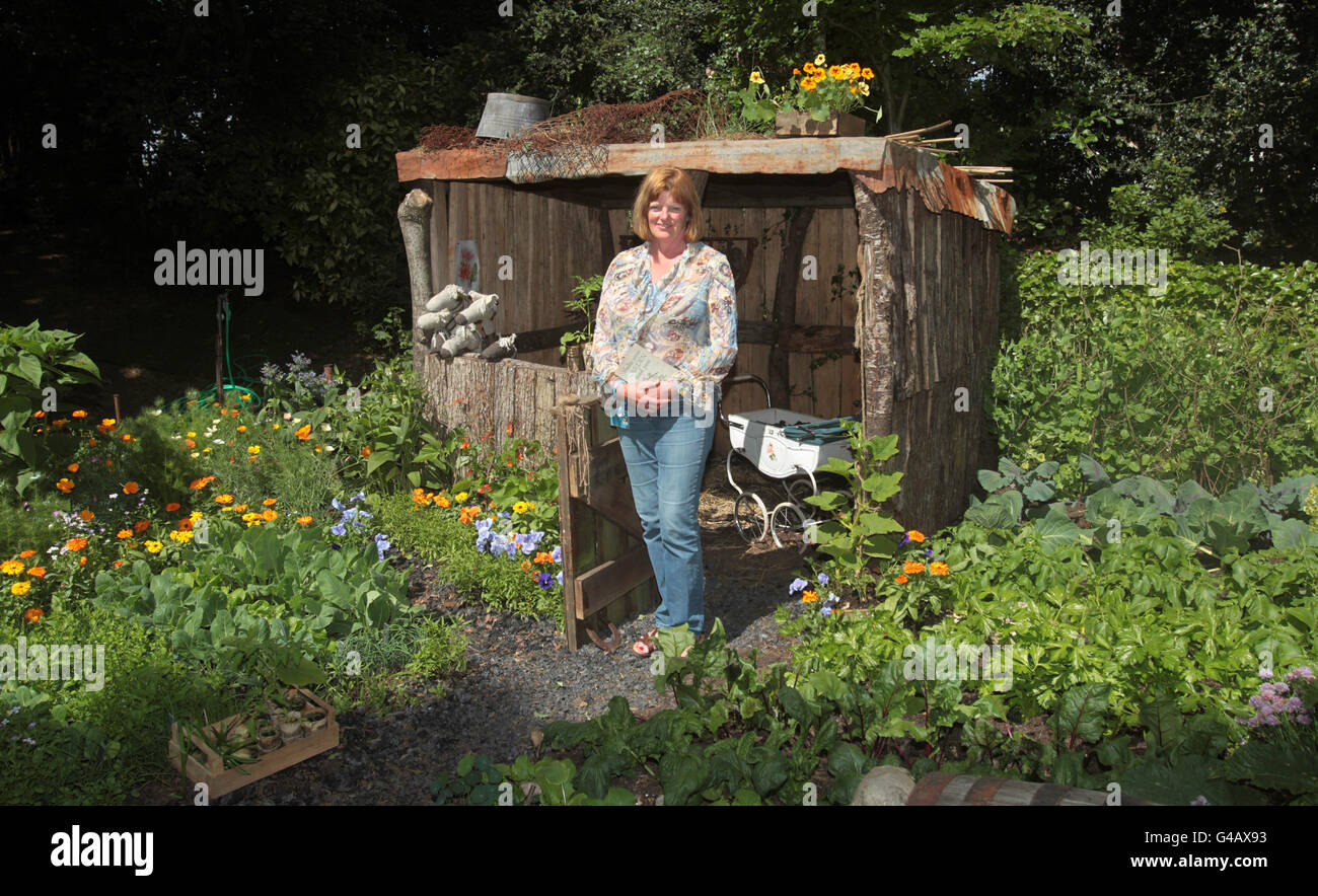 Anthea Guthrie in the Welsh artisan garden at the Chelsea Flower Show ...