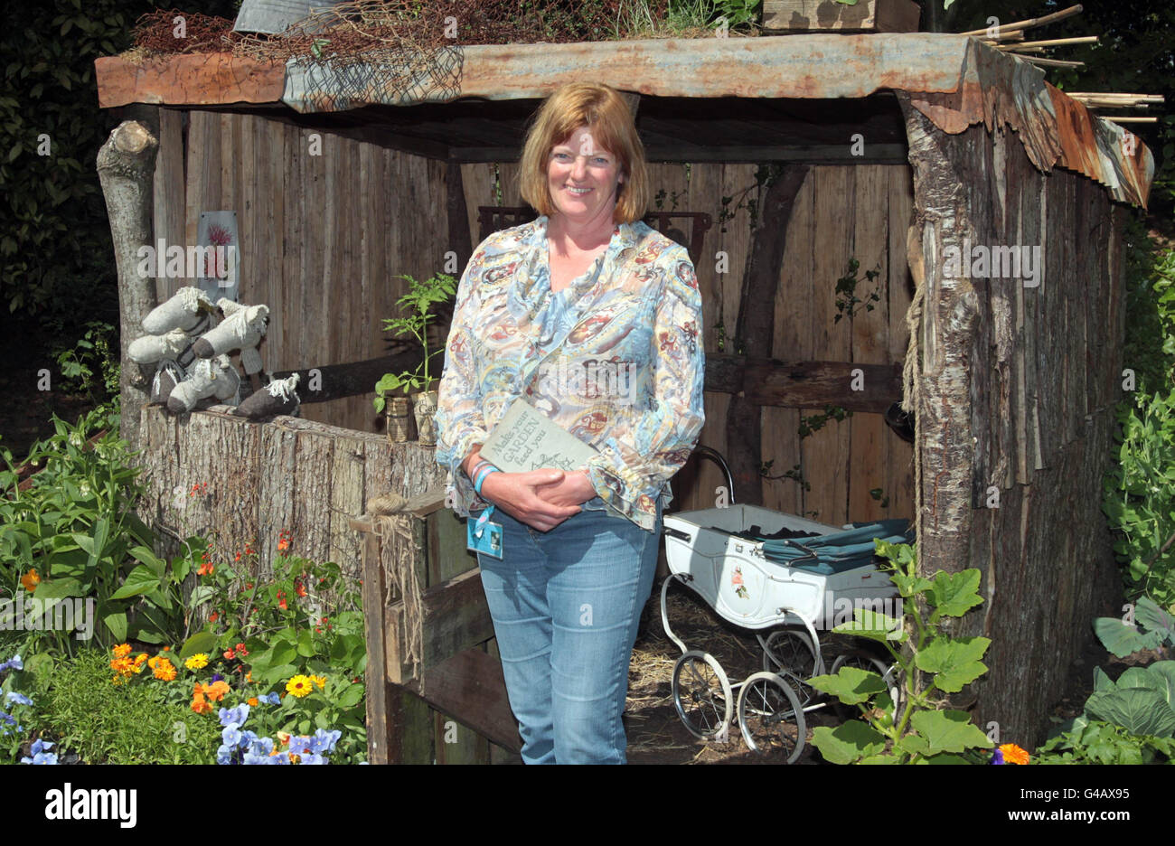 Anthea Guthrie in the Welsh artisan garden at the Chelsea Flower Show ...