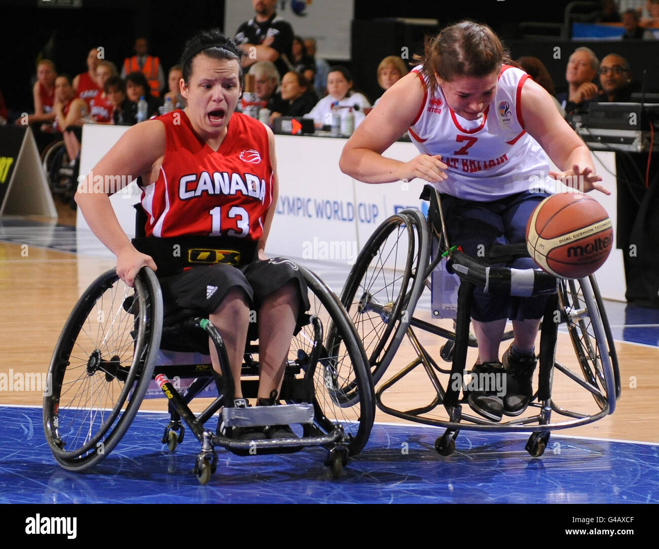Great Britain's Helen Freeman and Canada's Jamey Jewells during the ...