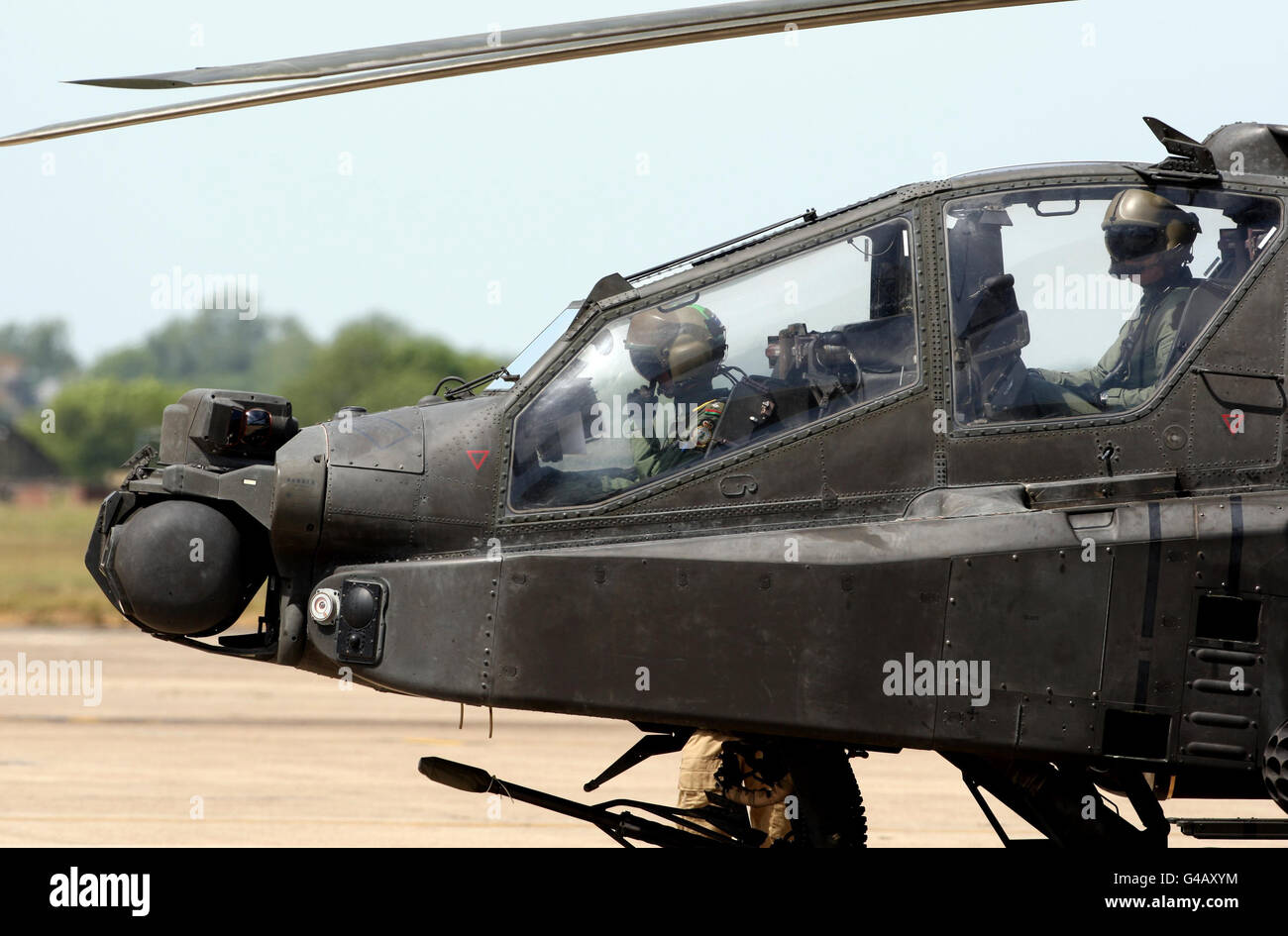 An Apache attack helicopter at AAC Wattisham in Suffolk, during a ...