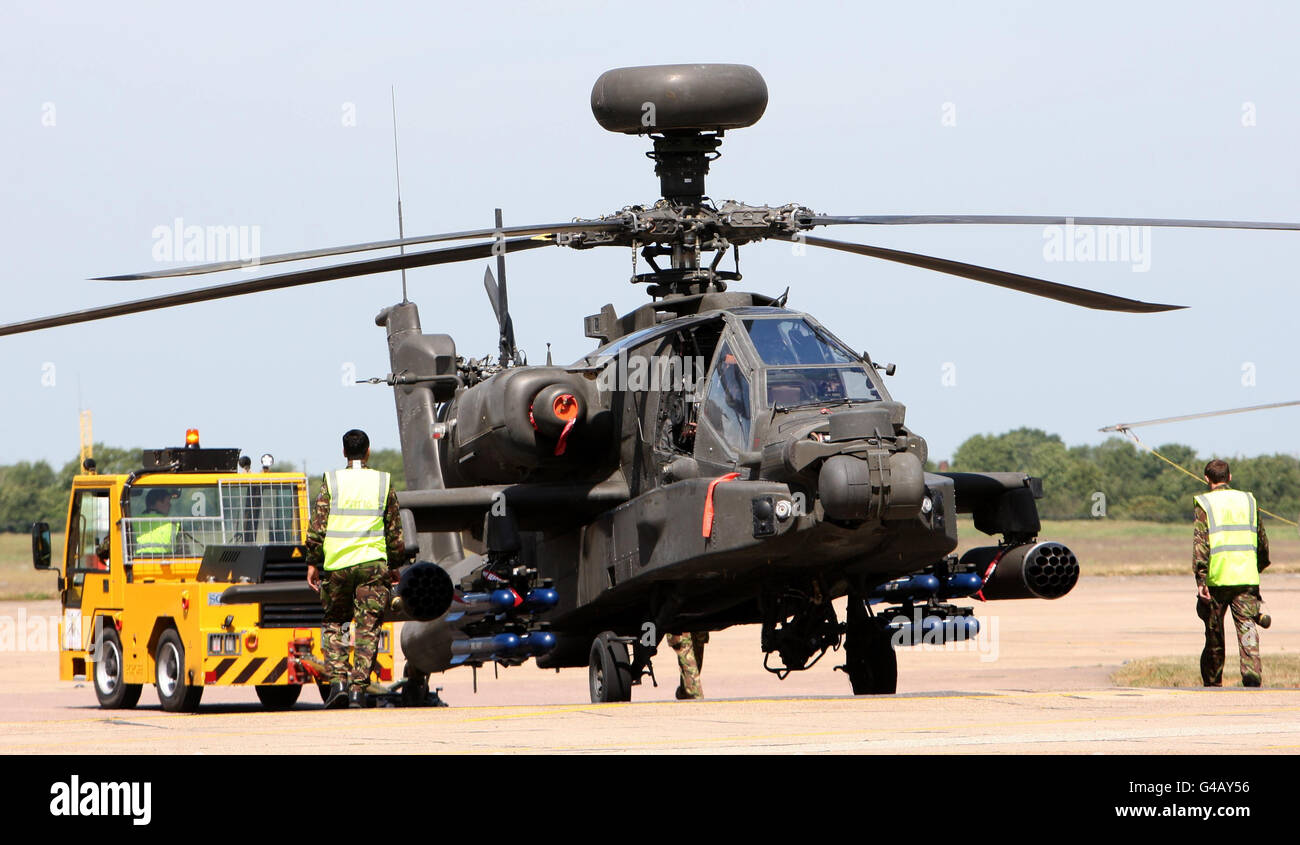 An Apache attack helicopter at AAC Wattisham in Suffolk, during a ...