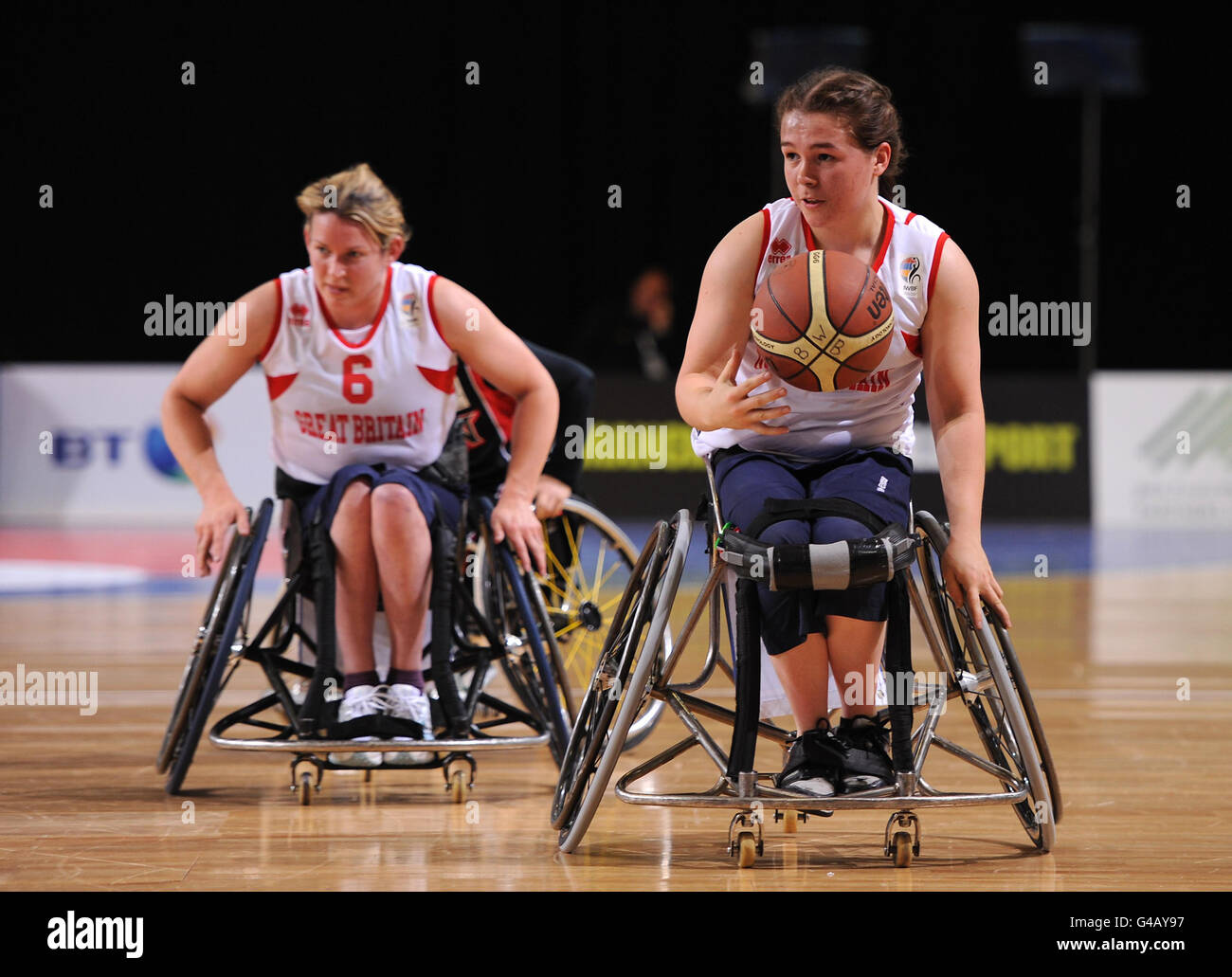 Great Britain's Helen Freeman (right) and Claire Strange during their ...
