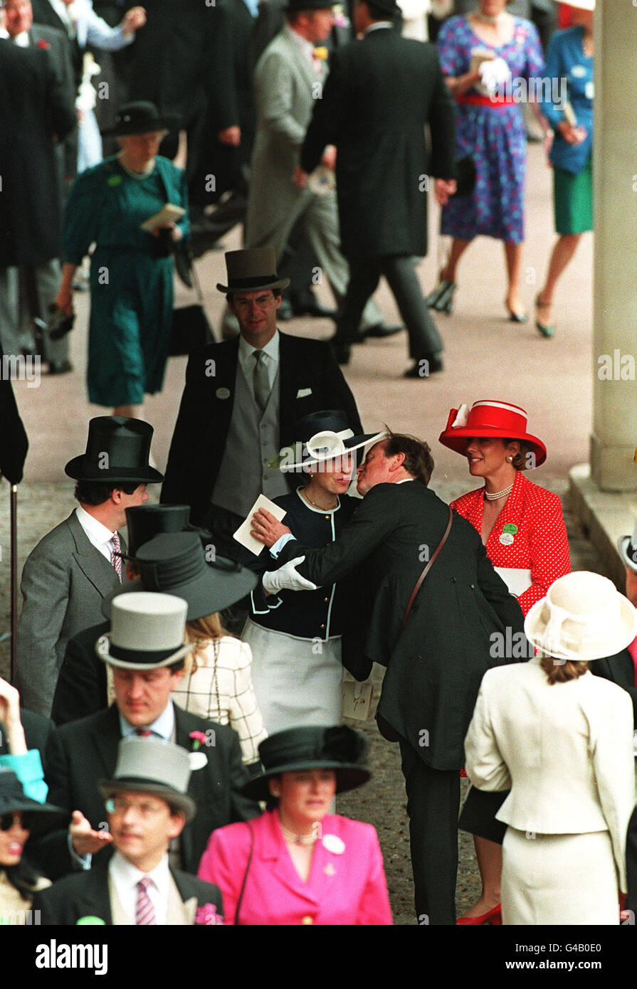 PA NEWS PHOTO 20/6/95 THE PRINCESS ROYAL IS GREETED BY BRIGADIER ANDREW ...