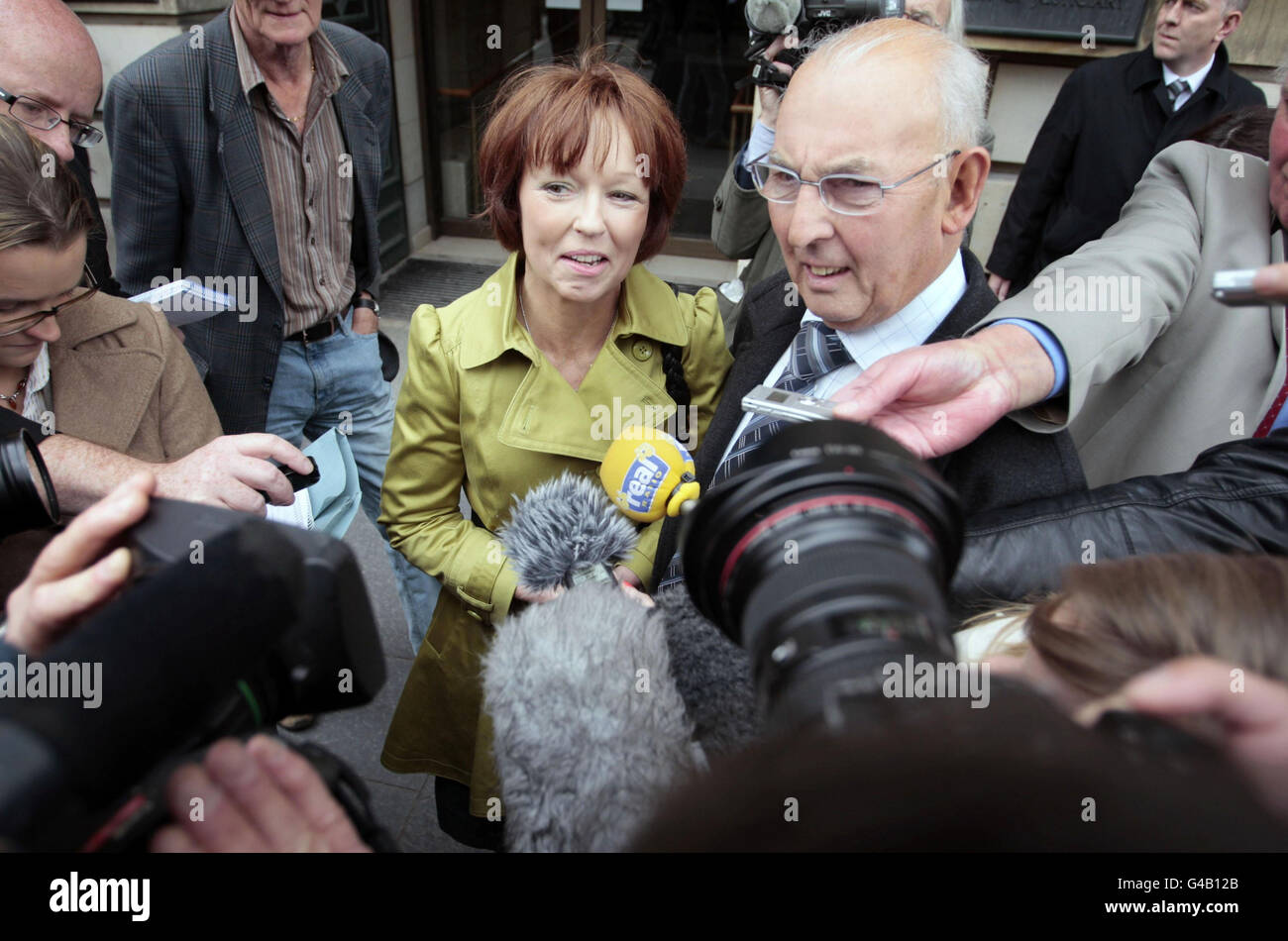 Hector McInnes, father of Arlene Fraser talks to the press with ...