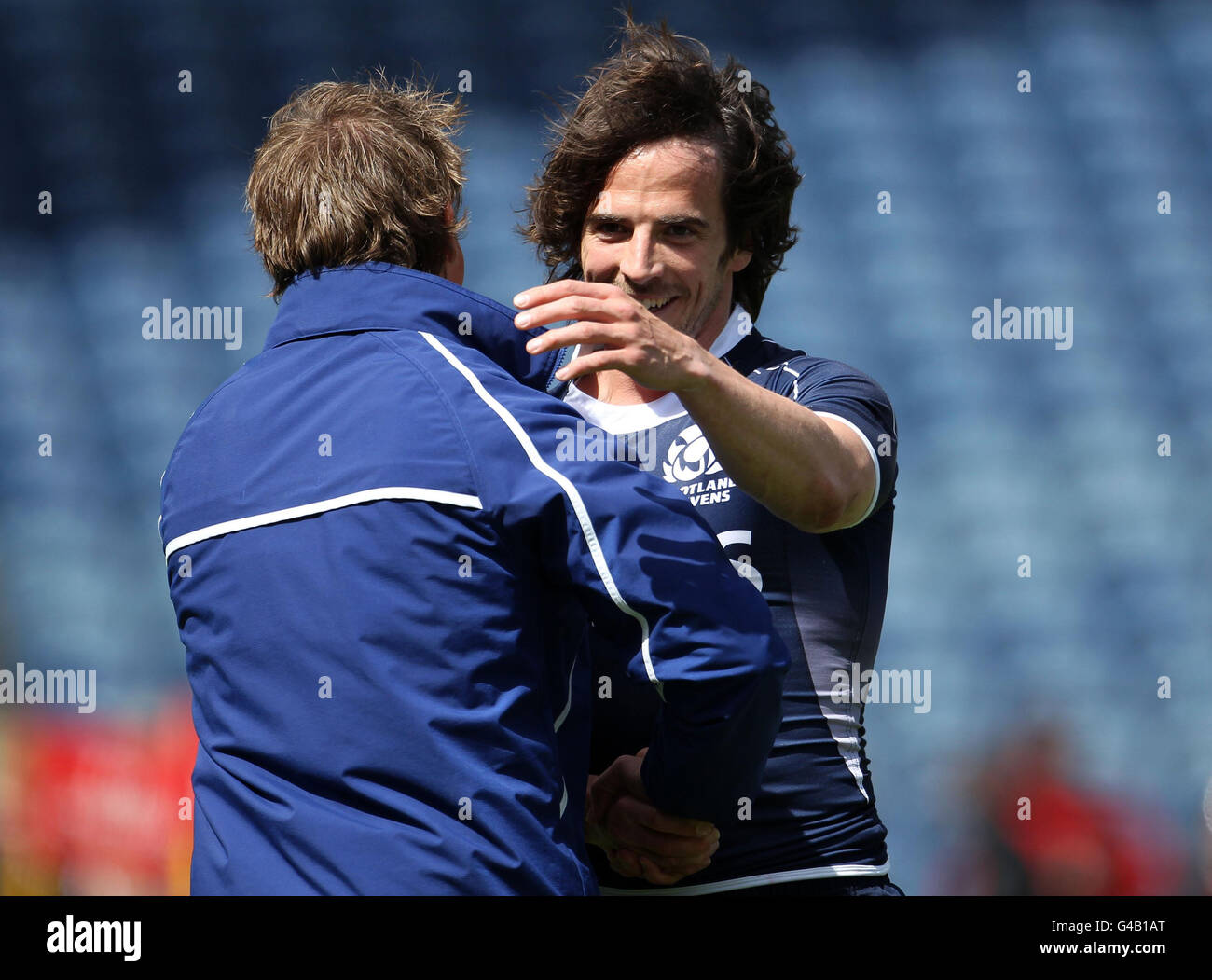 Scotland coach Graham Shiel and Colin Gregor celebrate winning during ...