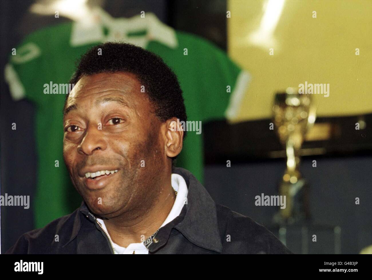 Soccer pele at the manchester united museum hi-res stock photography ...