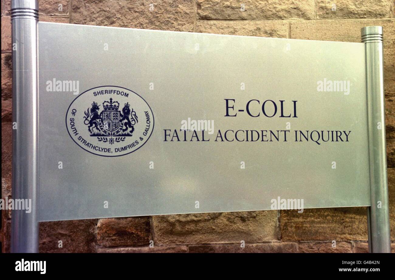 E.Coli inquiry sign Stock Photo - Alamy