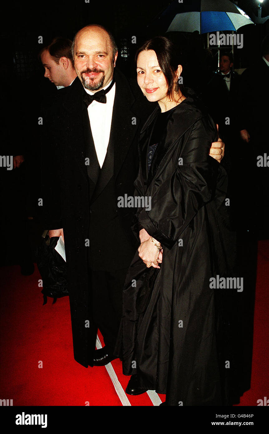 Film director anthony minghella arrives with his wife hi-res stock ...