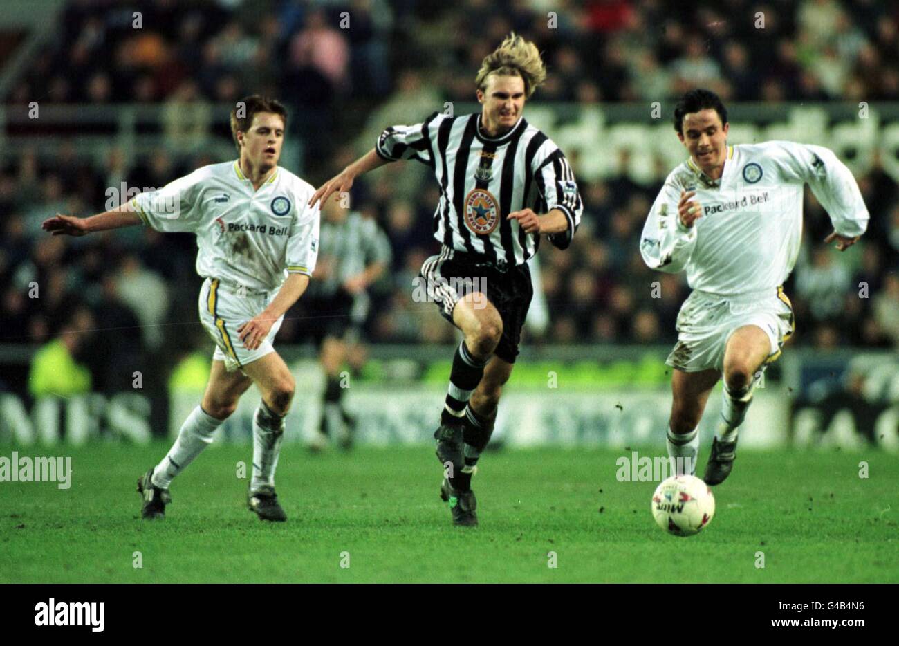Newcastle United's Swedish star Andreas Andersson in action with Leeds ...