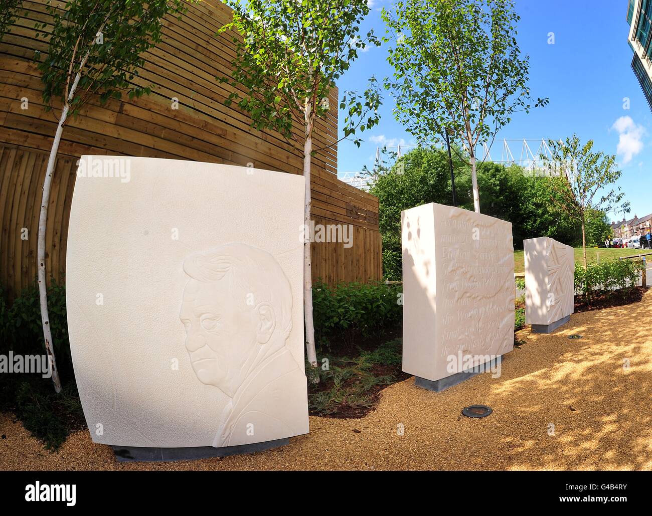 Sir bobby memorial garden opens next to st james park hi-res stock ...