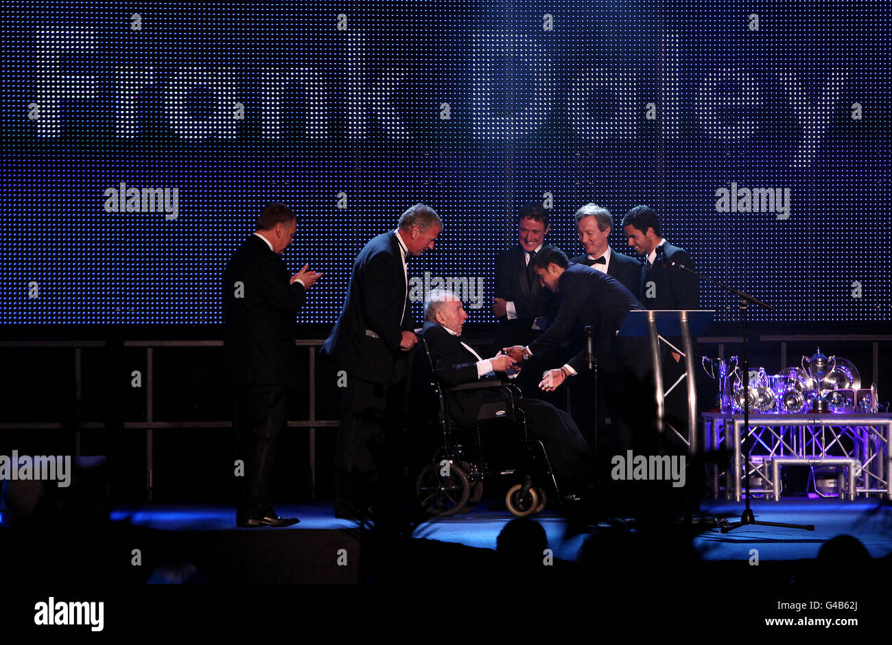 Frank Daley receives the Everton fan of the year award at the Everton ...