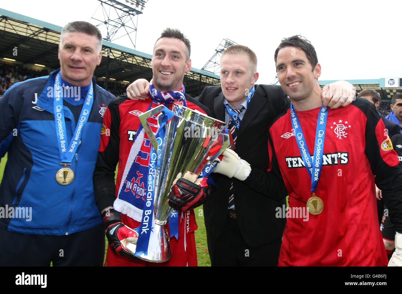 Rangers' Jim Stewart, Allan McGregor, Grant Adam and Neil Alexander ...