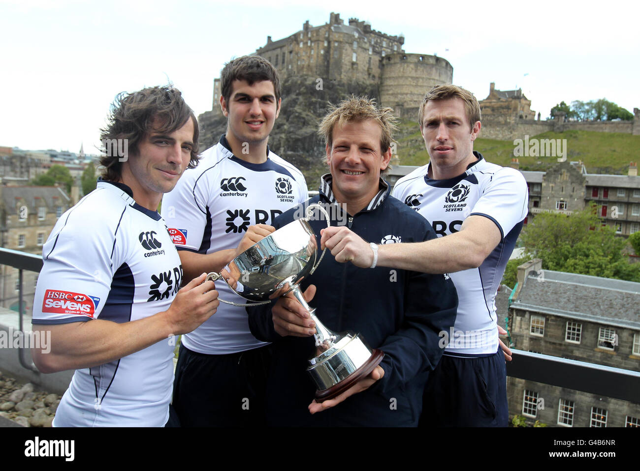 Scotland rugby sevens players (from left) Colin Gregor, Stuart McInally ...