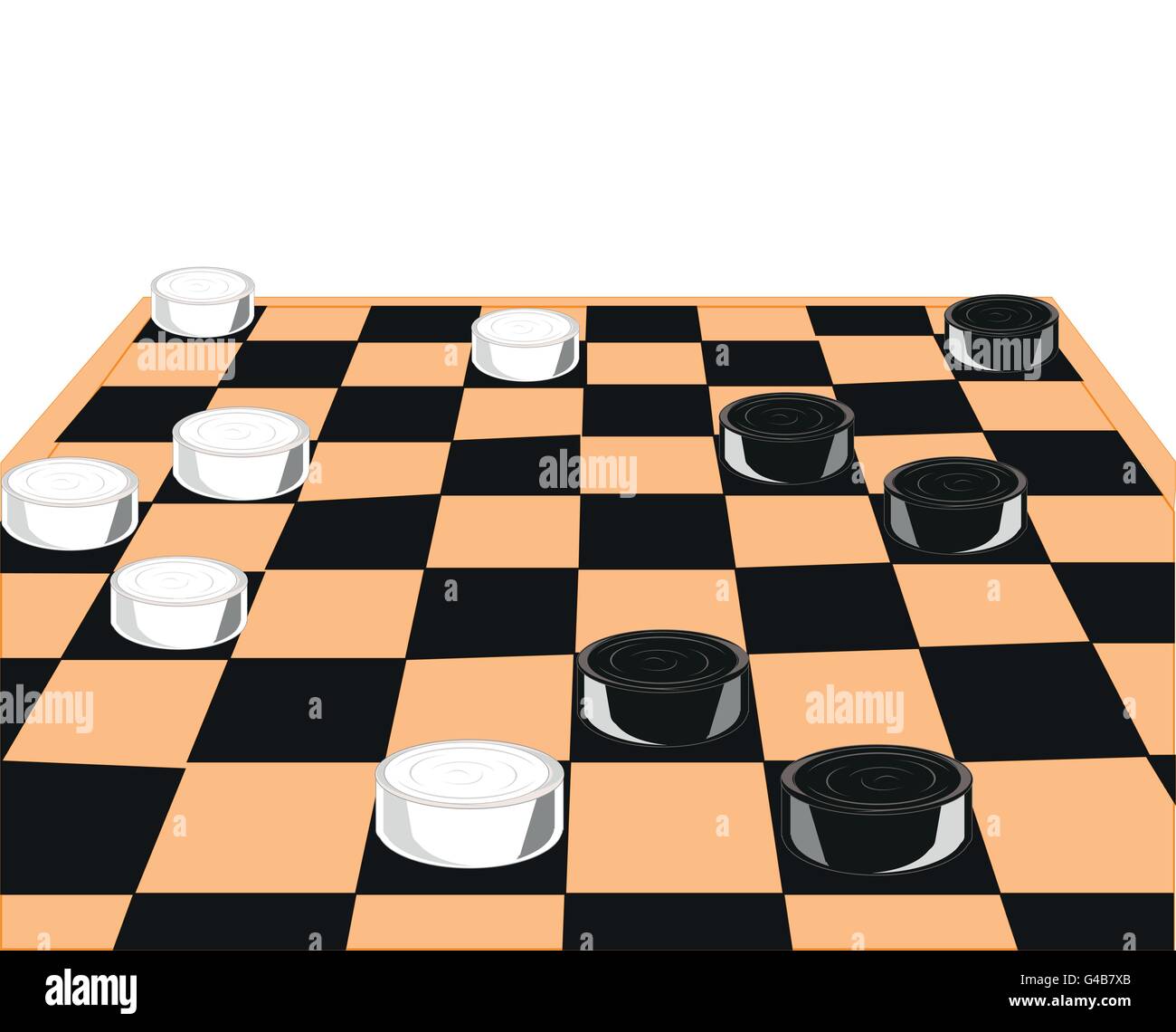 Chess board and checkers on white background is insulated Stock Vector ...