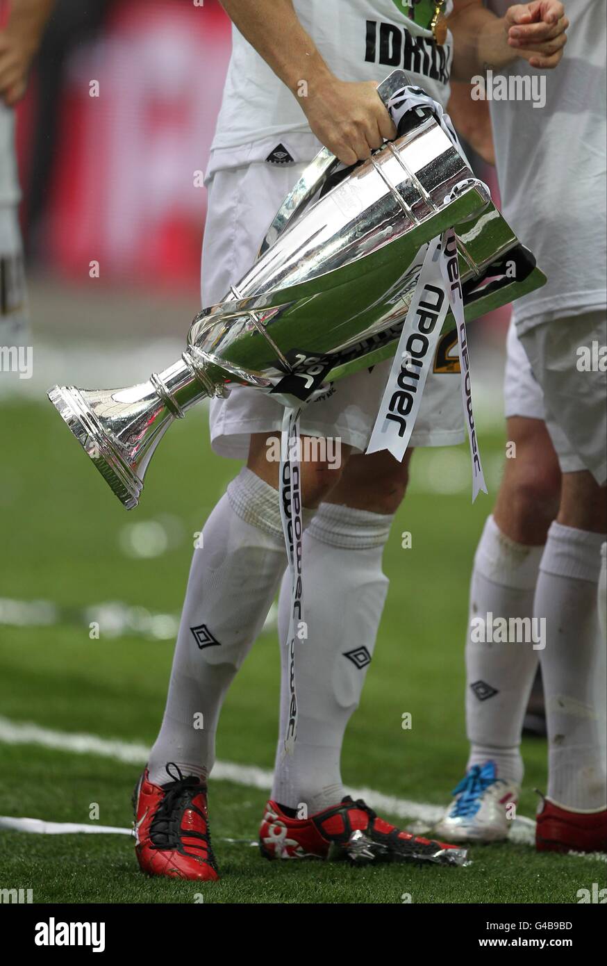 Swansea citys mark gower with the trophy hi-res stock photography and ...