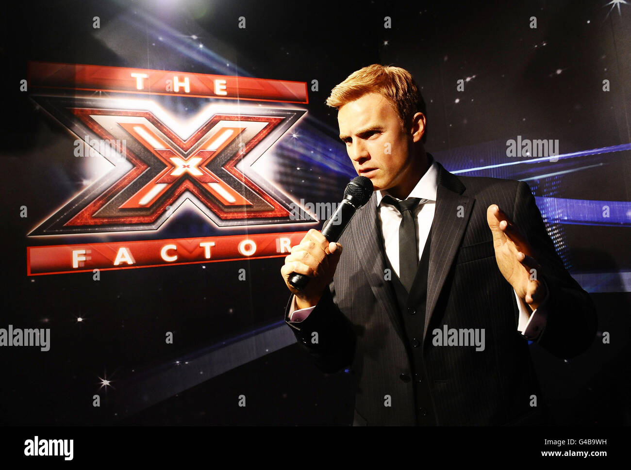 The wax figure of UK X-Factor judge Gary Barlow prepares to welcome ...