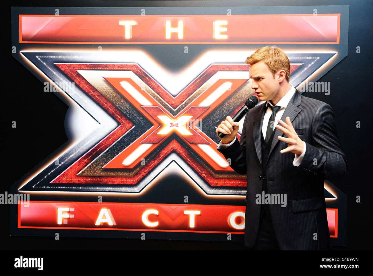 The wax figure of UK X-Factor judge Gary Barlow prepares to welcome ...