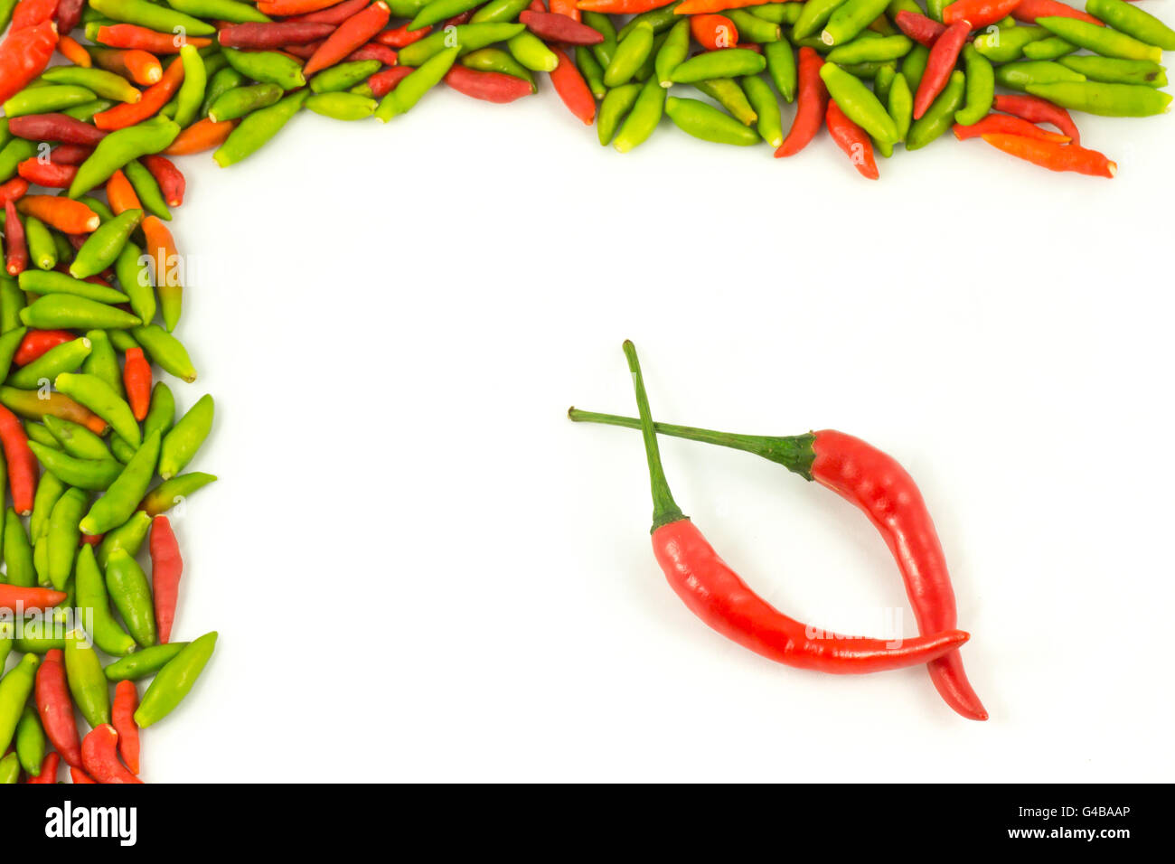 Hot chili peppers frame Stock Photo - Alamy