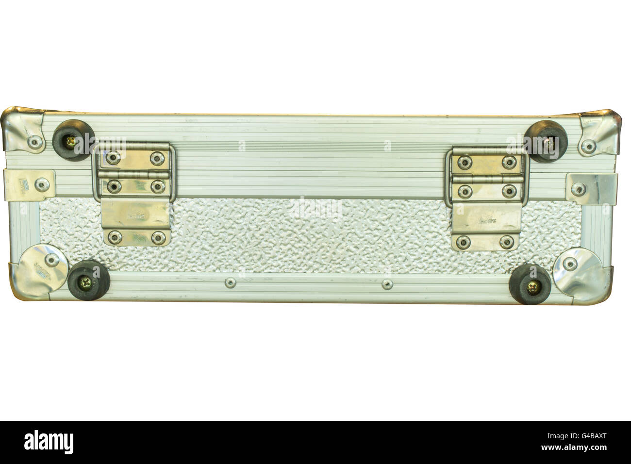 silver chromed make up box on white background Stock Photo - Alamy