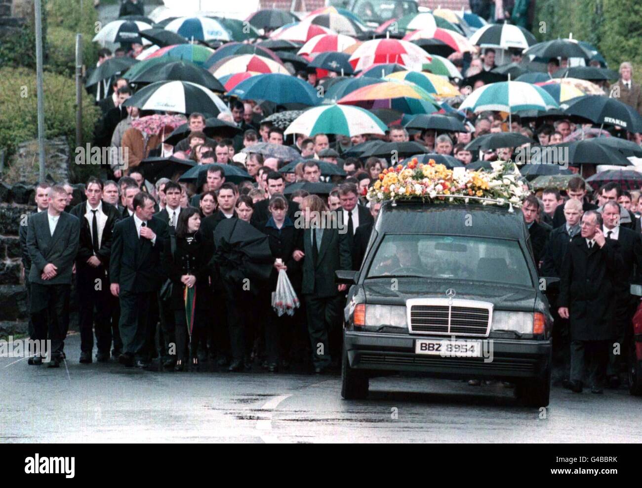 The funeral cortage of Ciaran Hefforn (22) passes through the main ...