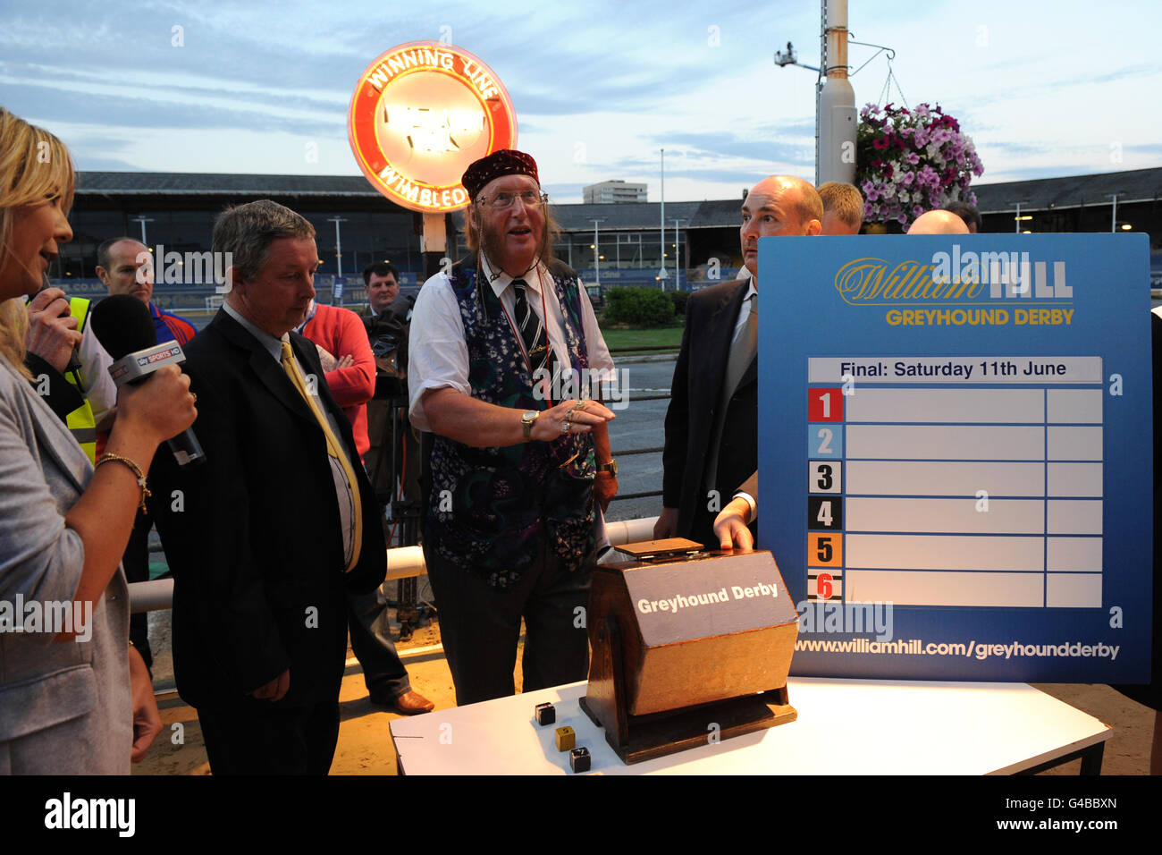 Racing pundit and presenter John McCririck (centre) at the draw for the ...