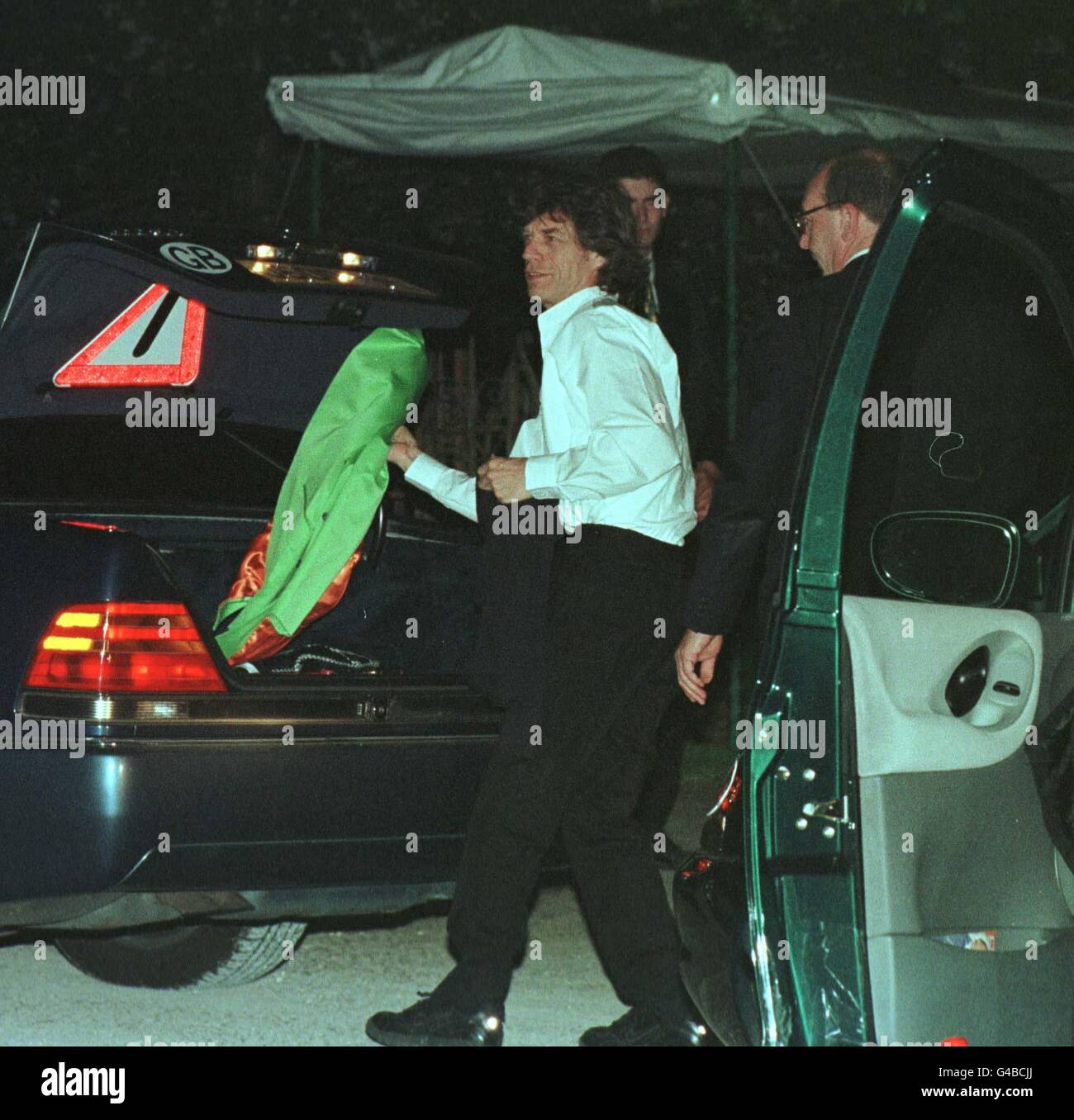 Mick Jagger arrives at Sudeley Castle, Winchcombe yesterday (Saturday ...