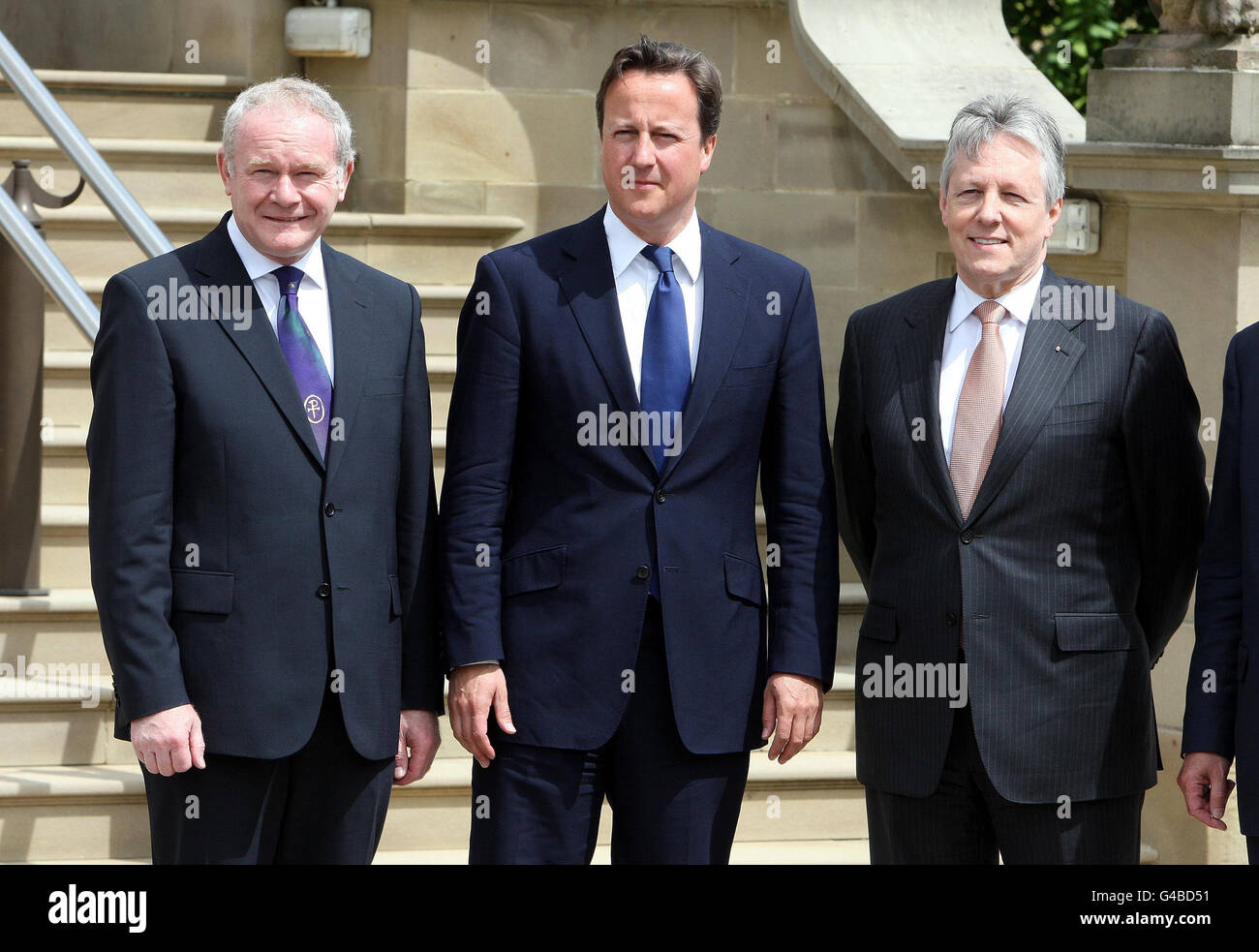 Prime Minister David Cameron arrives at Stormont Castle in Belfast ...